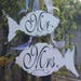 Mr and Mrs Signs Beach Wedding Signs Beach Wedding Decor Fishing Theme ...