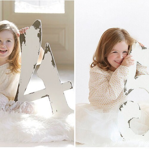 LARGE WOODEN NUMBERS Large Wooden Number 4 Baby's 4th - Etsy