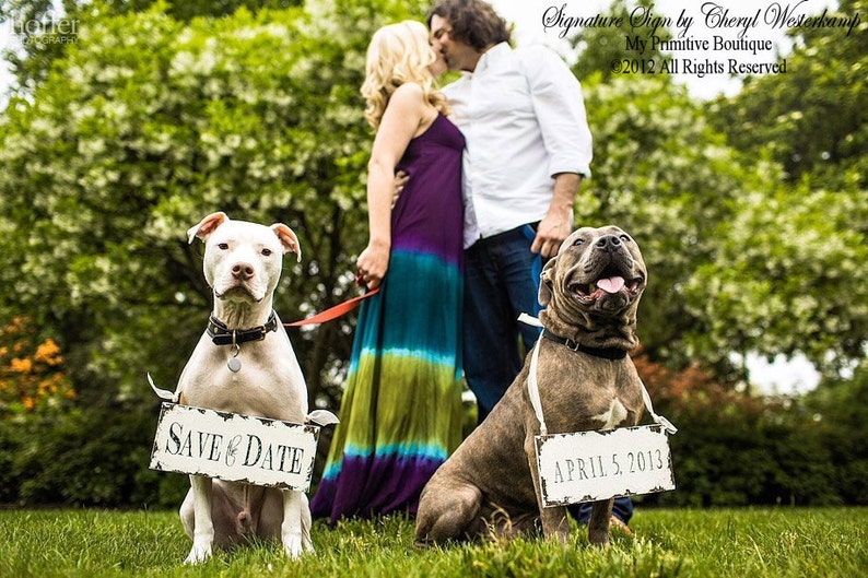 Personalized Save the Date Signs for Wedding Dogs Engagement - Etsy
