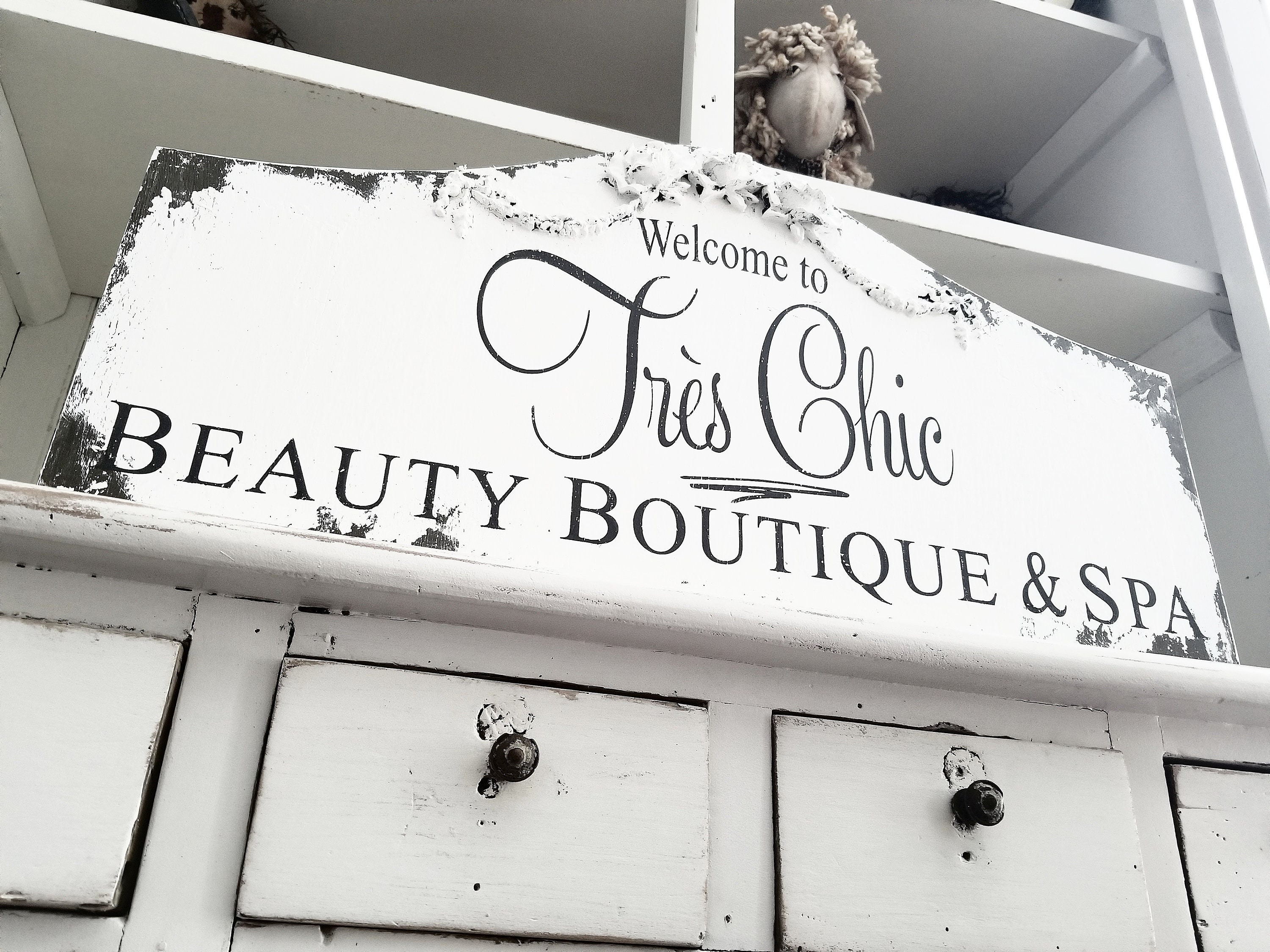 Shabby Chic BUSINESS SIGN Custom Business Name Sign With | Etsy