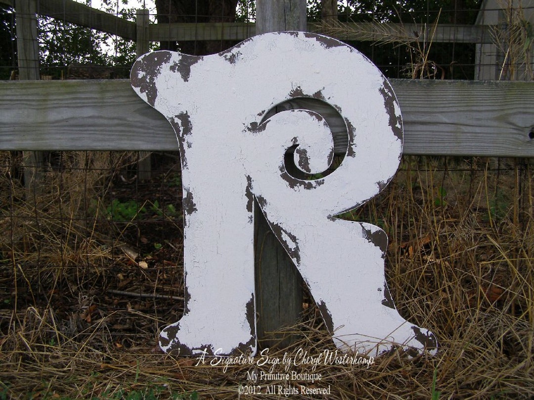 WOODEN WALL LETTER | Large Wooden Letters | Letter R | Guest Book Idea ...