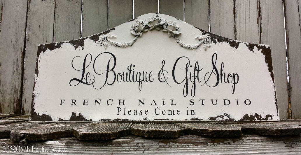 Shabby Chic BUSINESS SIGN Custom Business Name Sign With - Etsy