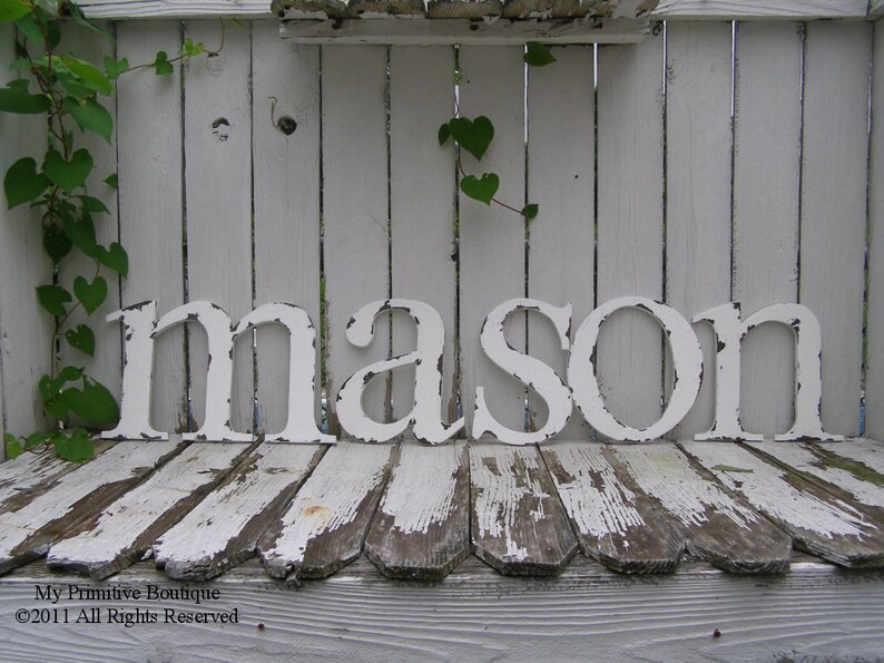 WOODEN LETTERS 10 Inch Letters Shabby Chic Nursery Wall - Etsy