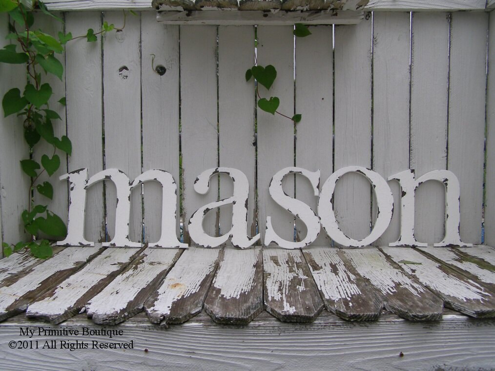 WOODEN LETTERS 10 Inch Letters Shabby Chic Nursery Wall | Etsy