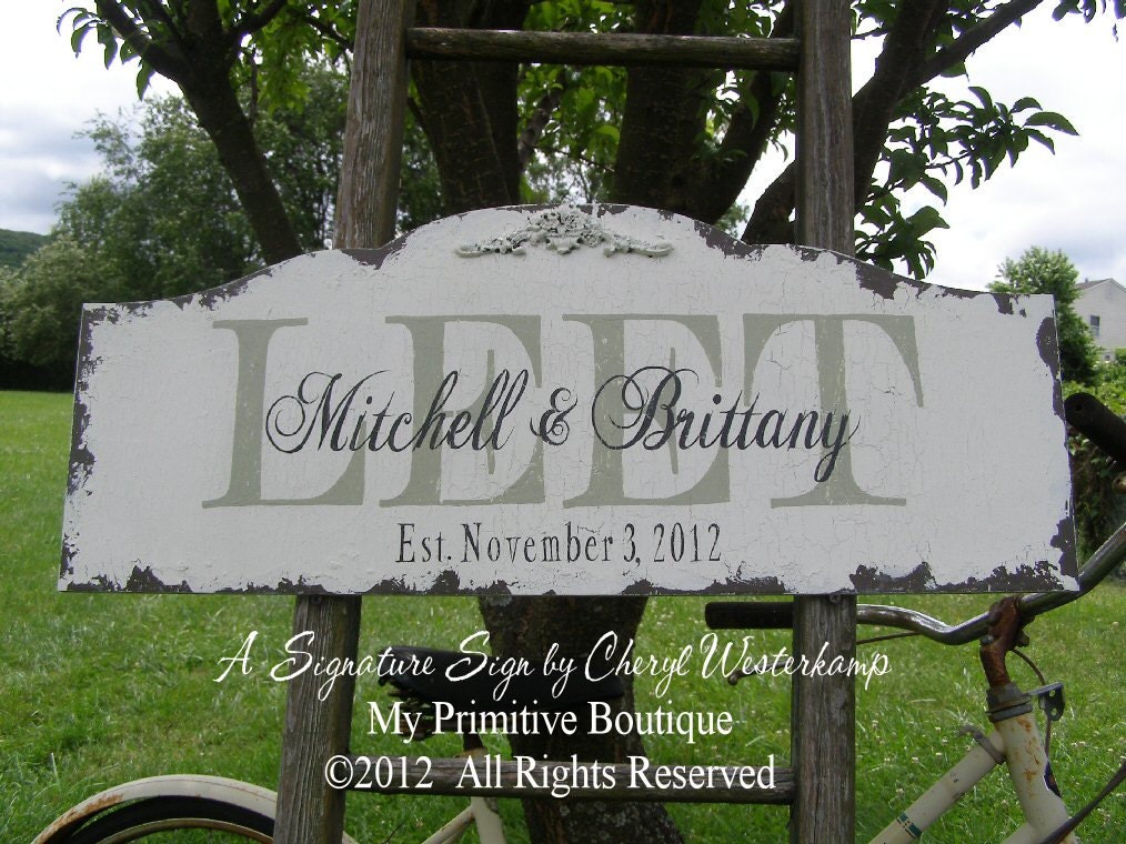 Last Name Sign Family Name Sign Rustic Wedding Decor - Etsy