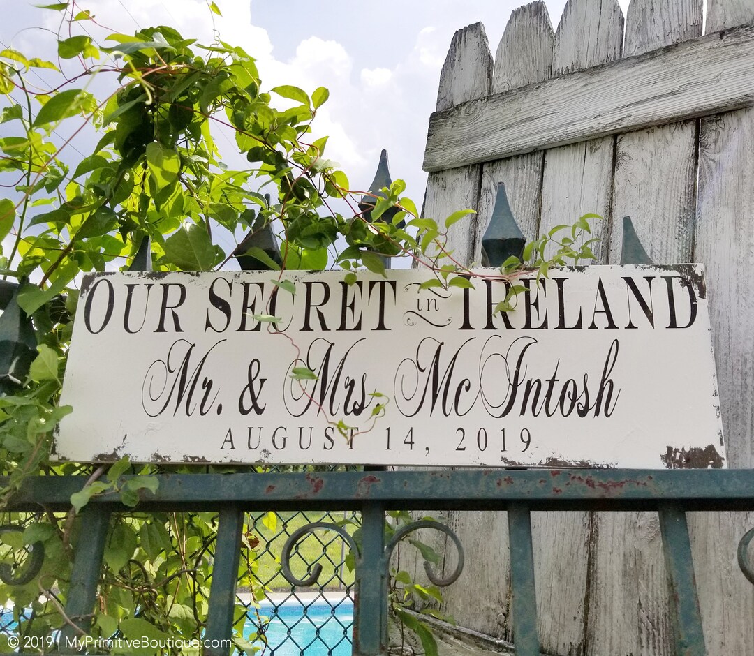 Personalized Secret Wedding Sign | Rustic Elopement Sign | Rustic ...