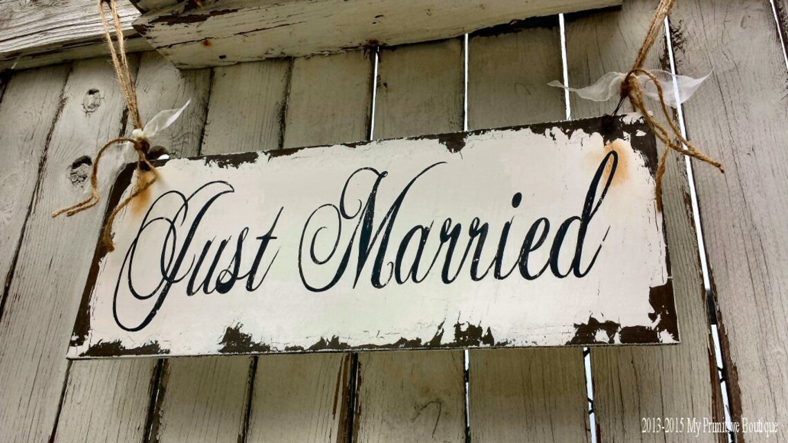 Just Married Sign Rustic Wedding Sign Wedding Photo Props - Etsy