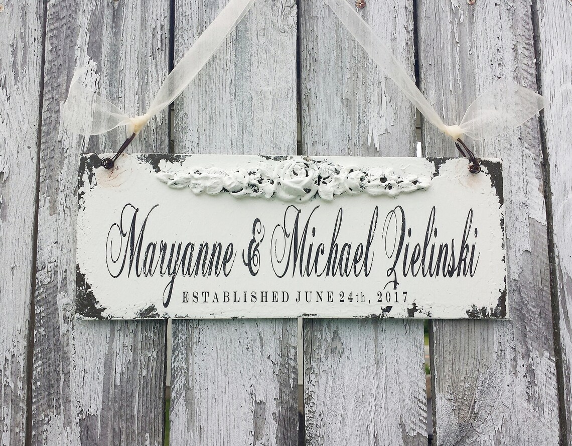 Shabby Chic Farmhouse Decor Chippy Painted Signs Wedding - Etsy