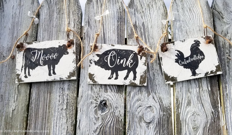 FARMHOUSE KITCHEN SIGNS Farmhouse Decor Cow Pig - Etsy