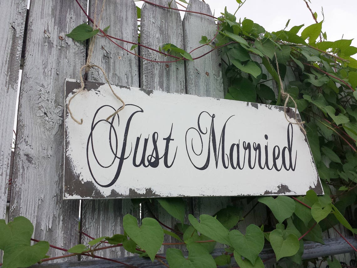 Just Married Sign Rustic Wedding Sign Wedding Photo Props - Etsy