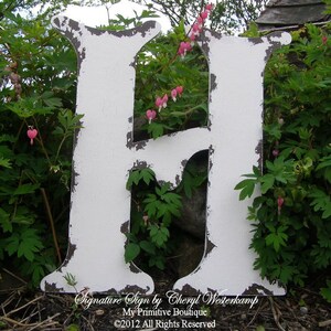 Large Decorative WOODEN LETTER | Letter H | Wooden Initials | Wooden ...