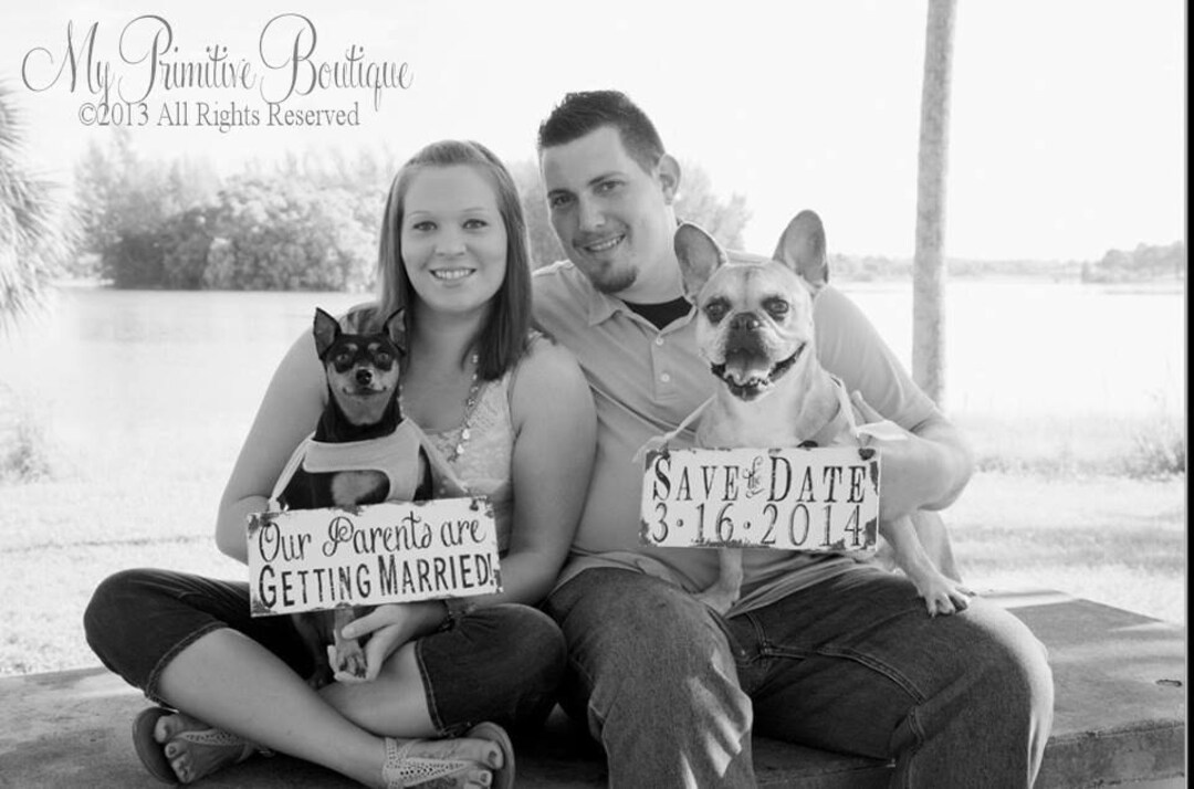 Our Parents Are Getting Married | Save the Date Signs for the Dogs ...