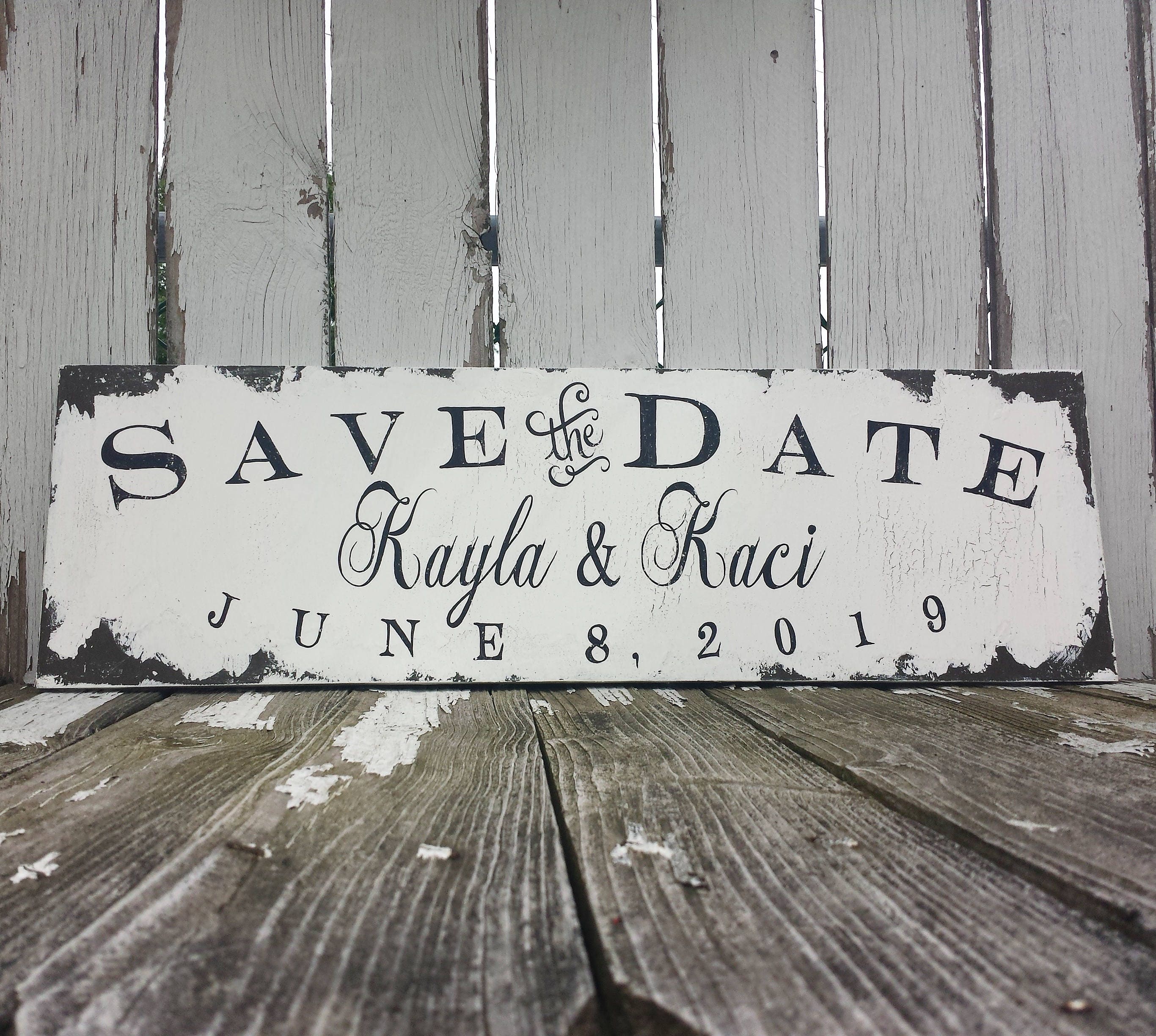 Save the Date Sign | Personalized Sign | Photo Props | Engagement Sign ...