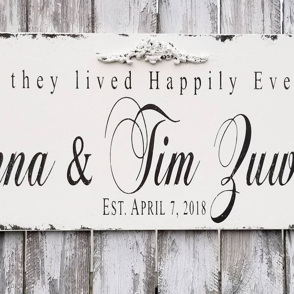Large Happily Ever After White Sign - Etsy