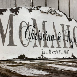 Last Name Sign | Family Name Sign | Rustic Wedding Decor | Rustic ...