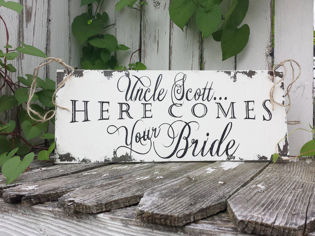 Here Comes Your Bride Sign | PERSONALIZED WEDDING SIGN | Shabby Chic ...