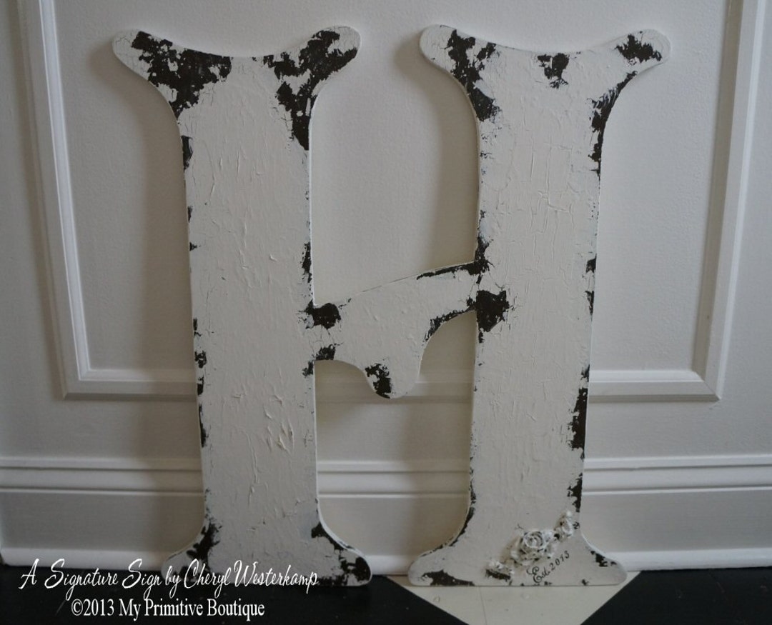 Big Wooden Letter | Giant Distressed Wooden Letters | Large Letters for ...