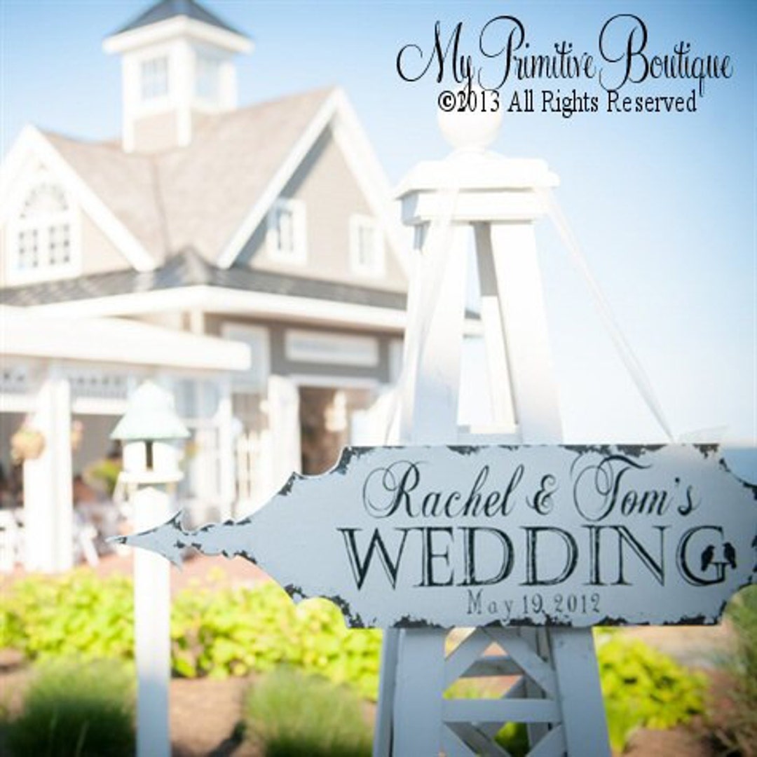Beach Wedding Decor |rustic Beach Wedding Sign |wedding Arrow Wood Sign ...