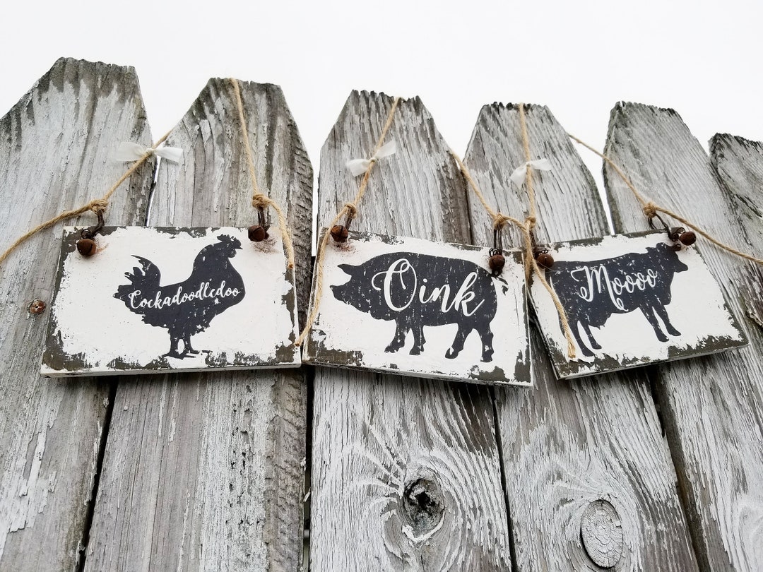 FARMHOUSE KITCHEN SIGN |farmhouse Kitchen Decor |farm Animal Decor ...