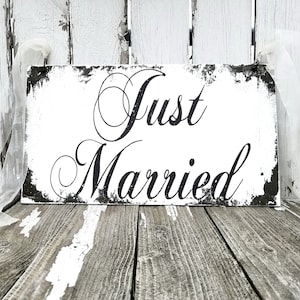 Just Married Sign | Vintage Wedding Sign | Wedding Car Sign | Getaway ...