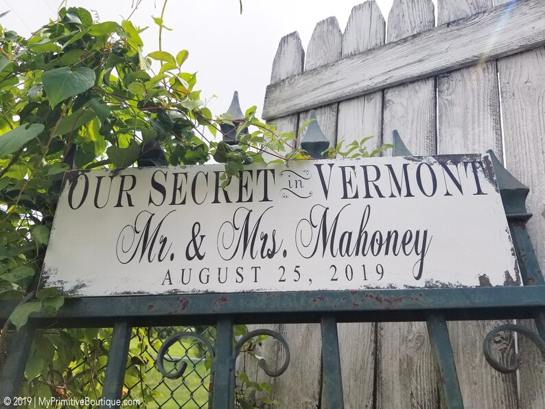 Personalized Secret Wedding Sign Rustic Elopement Sign | Etsy