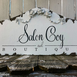 Shabby Chic BUSINESS SIGN | Custom Business Name Sign With Roses ...