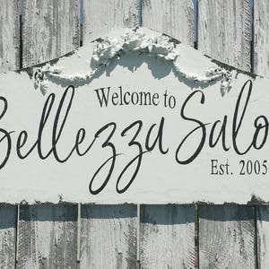 Shabby Chic BUSINESS SIGN | Custom Business Name Sign With Roses ...