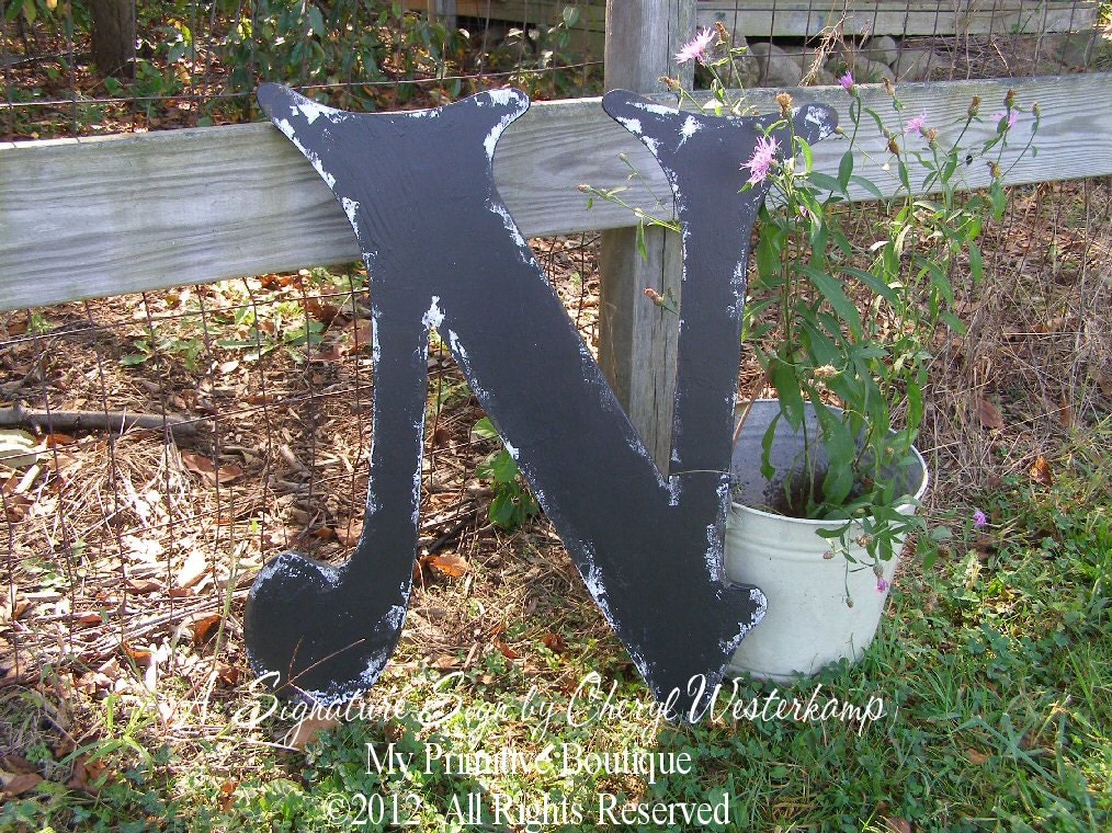 LARGE WOOD LETTER Wooden Wedding Letters Letter N Wall | Etsy