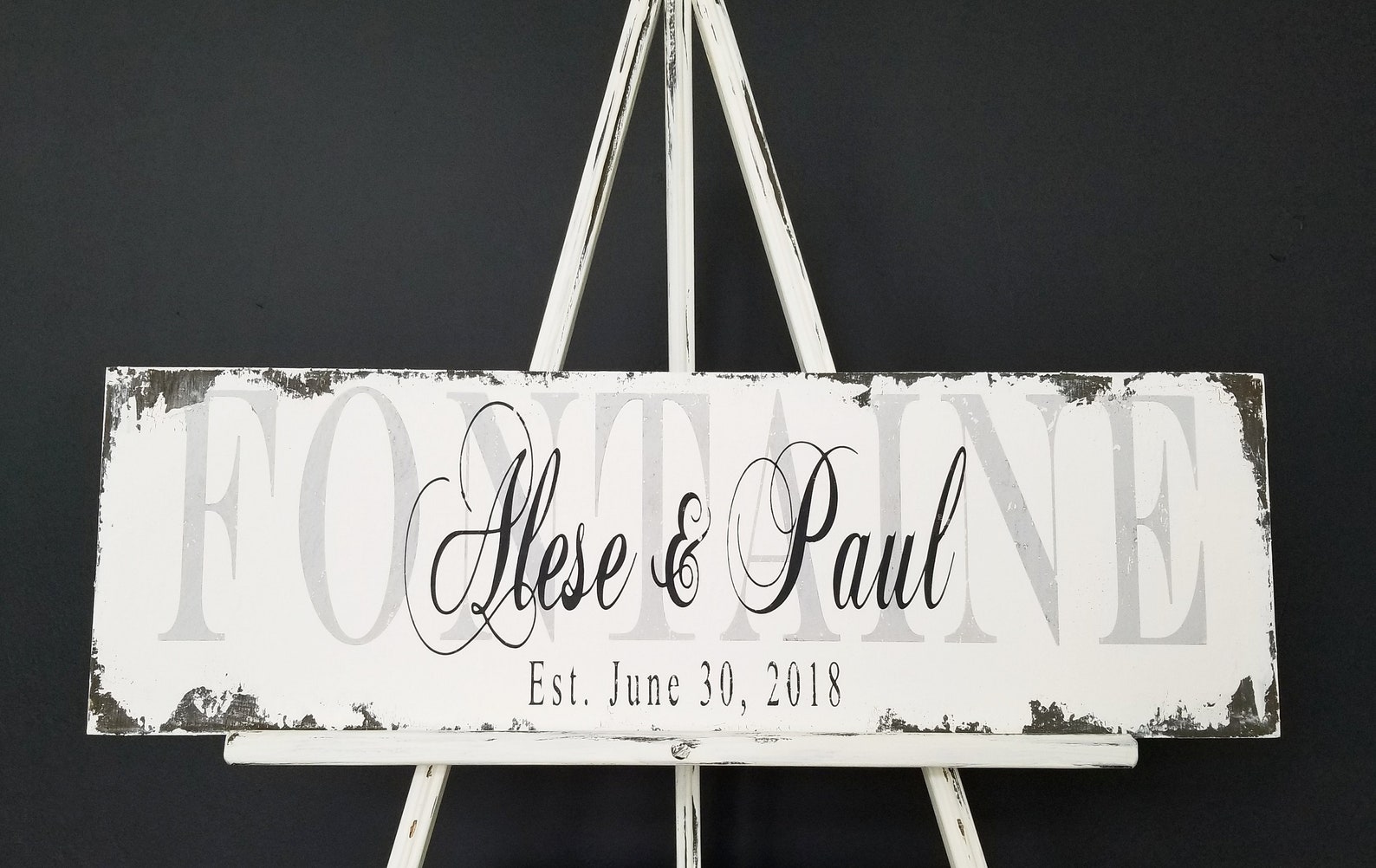 FAMILY NAME SIGN Established Sign Wedding Name Sign | Etsy