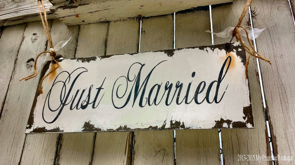 Just Married Sign Rustic Wedding Sign Wedding Photo Props - Etsy