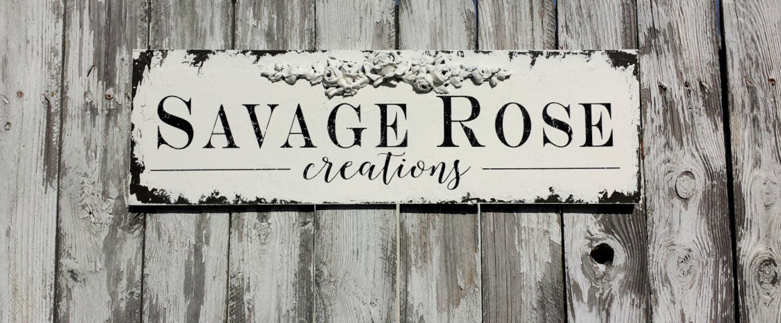 CUSTOM BUSINESS SIGN Shabby Chic Business Sign Roses & | Etsy