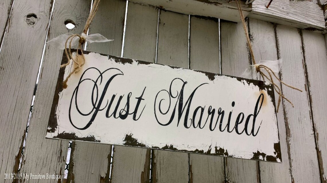 Just Married Sign Rustic Wedding Sign Wedding Photo Props - Etsy