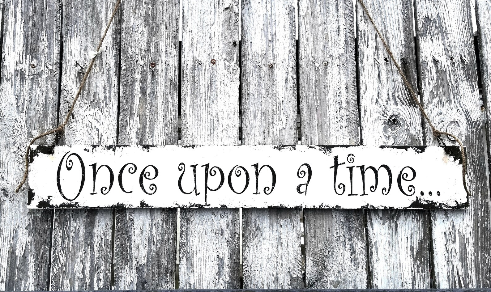 Once Upon a Time Quote Sign | Painted and Distressed Wood Sign ...