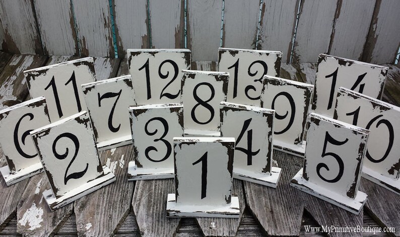 Vintage WEDDING TABLE NUMBERS Wooden Table Numbers Vintage | Etsy