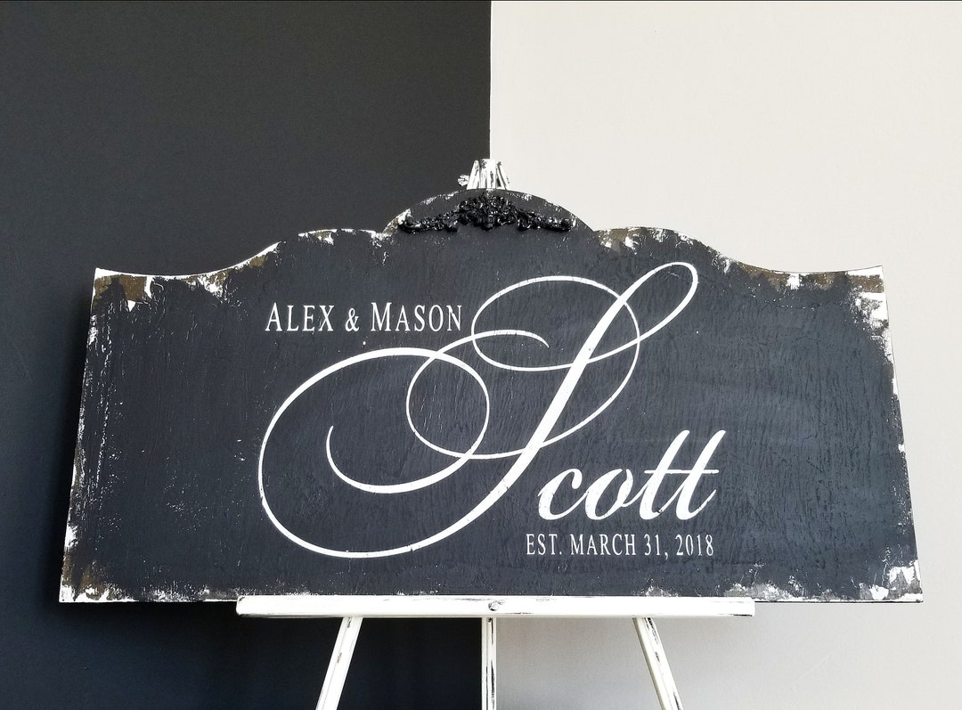Established Sign | Rustic Last Name Sign | Formal Wedding Decor | Black ...