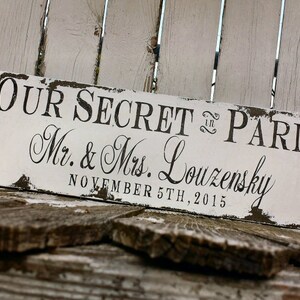 Personalized Secret Wedding Sign | Rustic Elopement Sign | Rustic ...