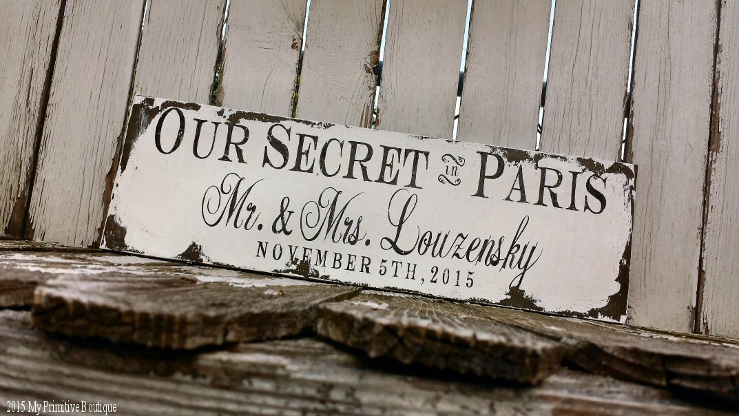 Personalized Secret Wedding Sign | Rustic Elopement Sign | Rustic ...