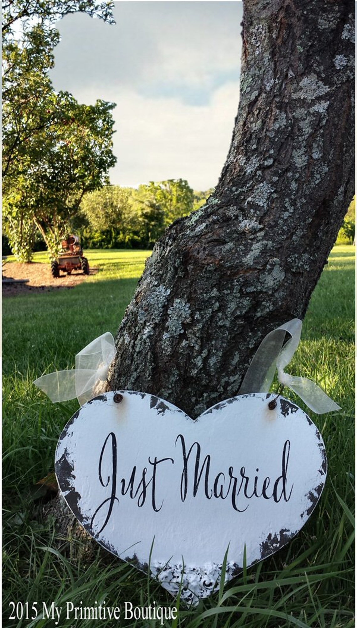 Just Married | Just Married Sign | Wedding Sign | Heart Sign | Rustic ...