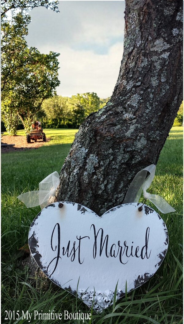Just Married Just Married Sign Wedding Sign Heart Sign | Etsy