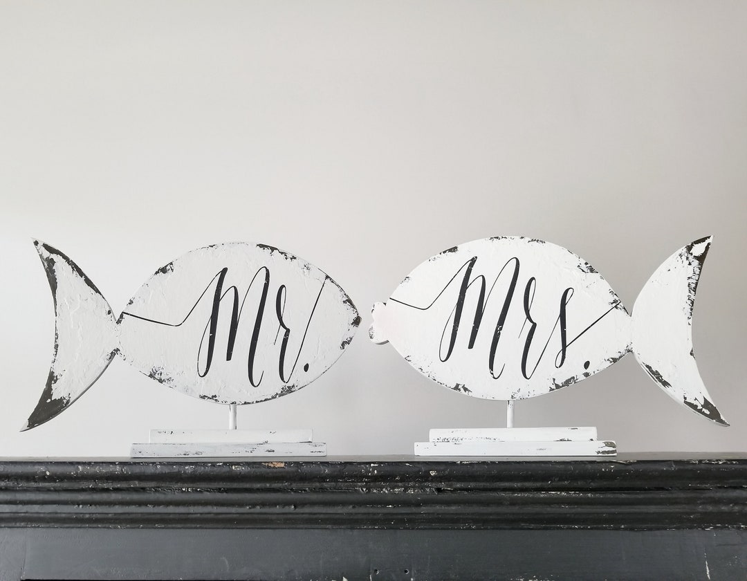 Fishing Theme Wedding Decor | Rustic Wedding Signs | Wooden Fish Signs ...