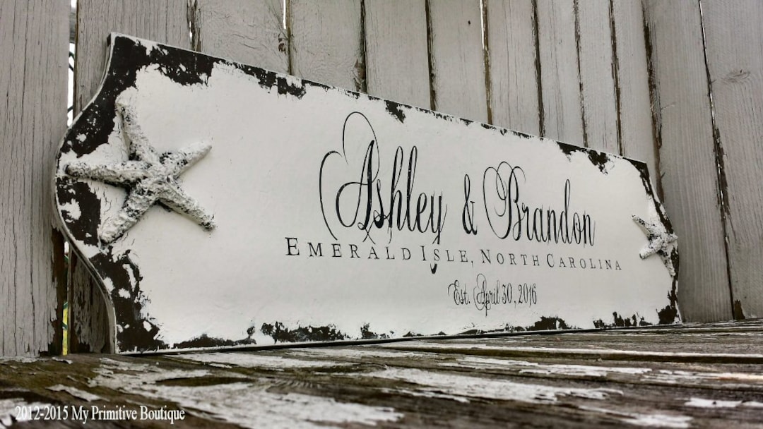 Beach House Decor | Personalized Beach House Sign With Starfish | Beach ...
