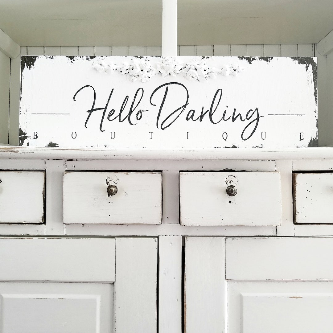 CUSTOM BUSINESS SIGN, Shabby Chic Business Sign, Roses & Vines, Home ...