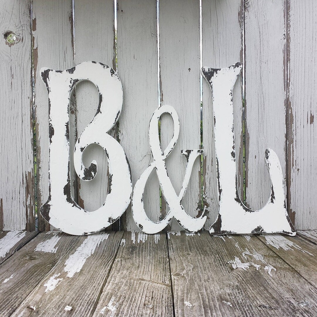 WOODEN LETTERS and Ampersand Symbol | Rustic Wooden Wedding Letters ...