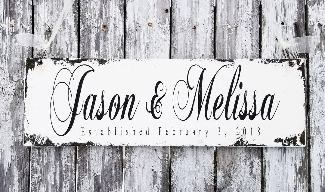 Personalized Name Sign | Established Wooden Sign | Rustic Wedding Sign ...