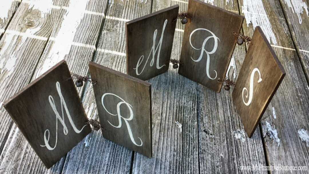 Wood Mr and Mrs Signs | Mr and Mrs Table Signs | Barn Wedding Decor ...