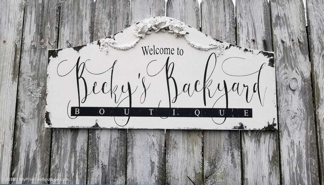 Shabby Chic BUSINESS SIGN | Custom Business Name Sign With Roses ...