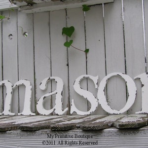 WOODEN LETTERS | 10 Inch Letters | Shabby Chic Nursery Wall Letters ...