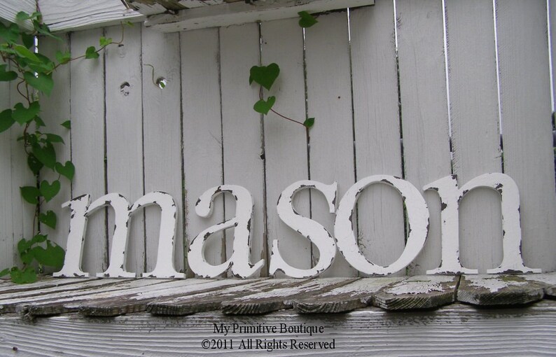 WOODEN LETTERS 10 Inch Letters Shabby Chic Nursery Wall - Etsy