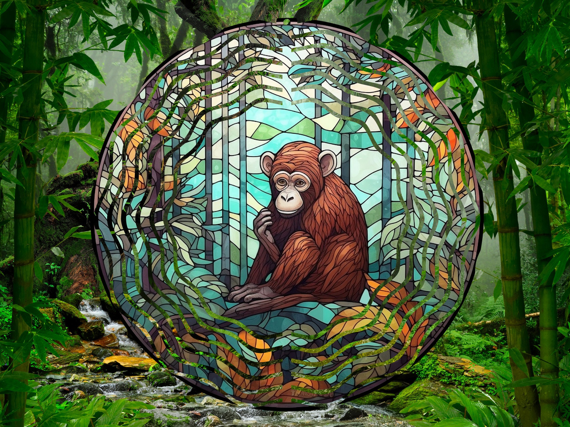 10-inch Monkey Wind Spinner Wind Catcher Outdoor Decor Yard Art Porch ...