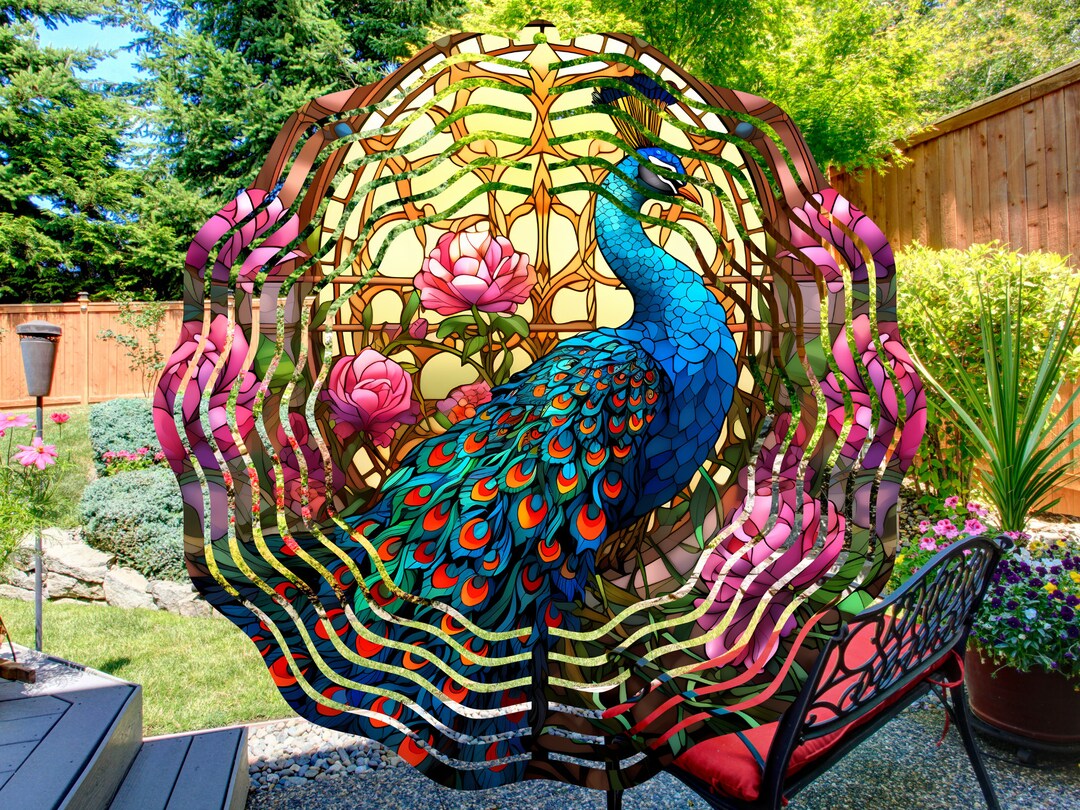 Beautiful 10-inch Metal Wind Spinner With Peacock Designs, 8 Stunning ...